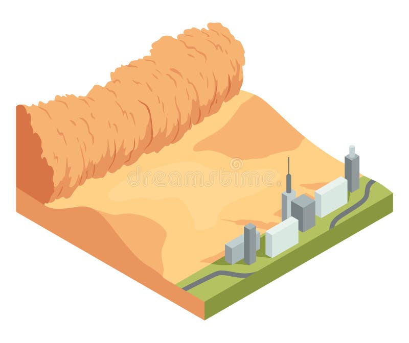 Sand Storm. Natural Disaster Vector Illustration Stock Vector ...