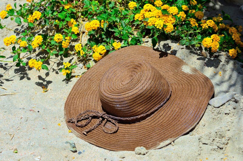 Sand and straw hat stock photo. Image of africa, egypt - 36226602