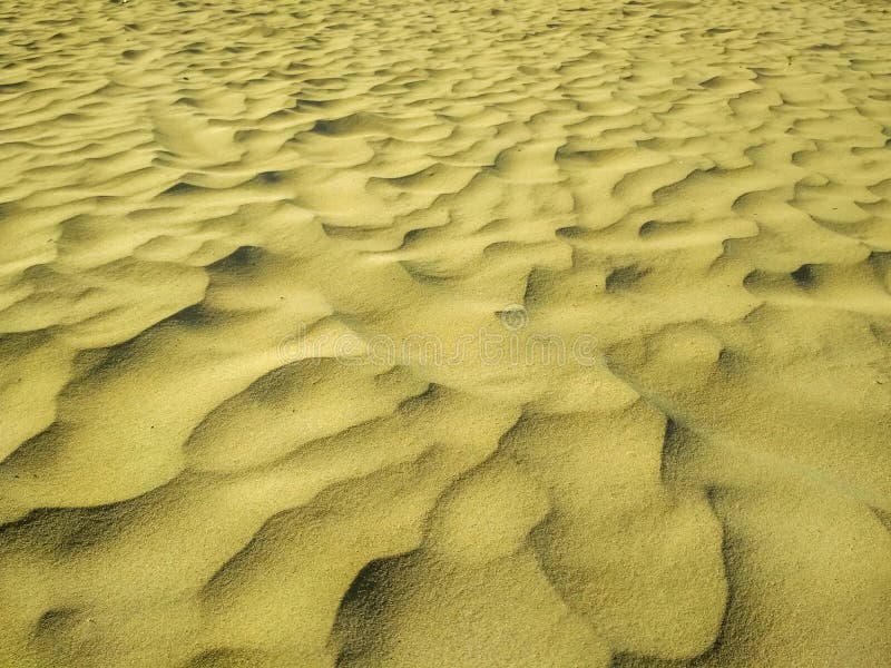 Sand Surface with Curves and Small Dunes Close-up. a Natural Natural ...