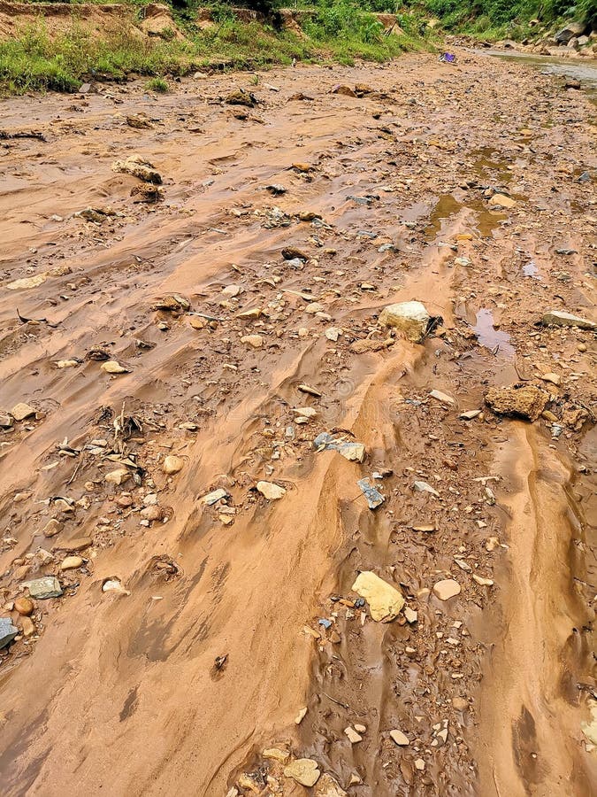 Sand Surface with Relief Caused by Water. Sand after the Rain Stock ...
