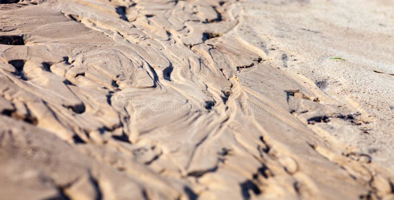 Sand Surface with the Relief Formed by Water Currents Stock Photo ...
