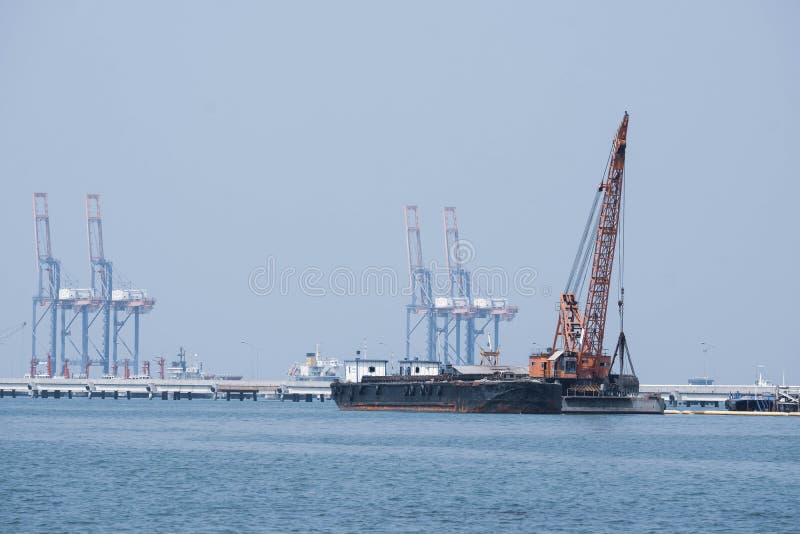Sand Tanker at the Sand Loading Station with Loader Stock Image - Image ...