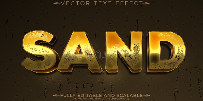 Sand Text Effect, Editable Beach and Arid Customizable Font Style Stock ...