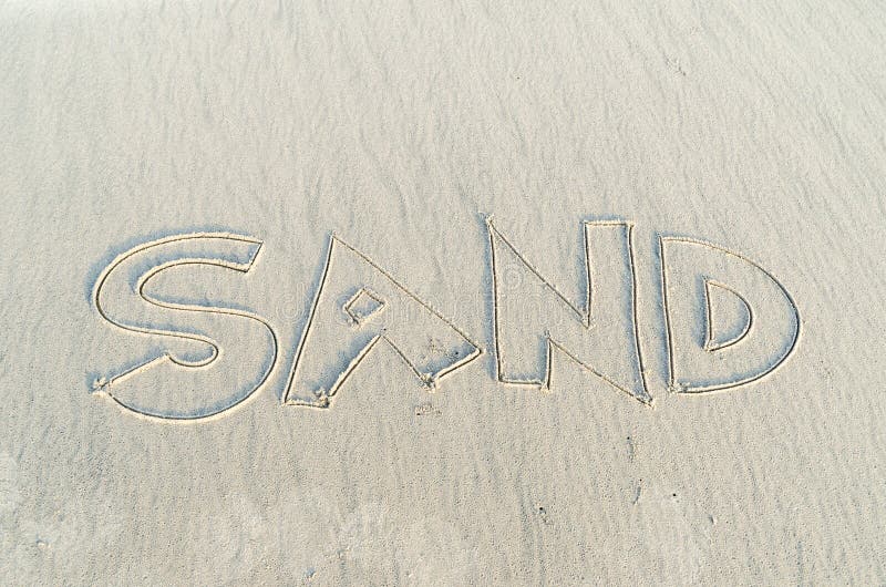 SAND text on sand stock photo. Image of aqua, affection - 30807892