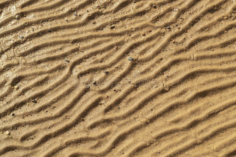 Wet Sand with Abstract Wave Pattern. Sand Texture Background. Stock ...