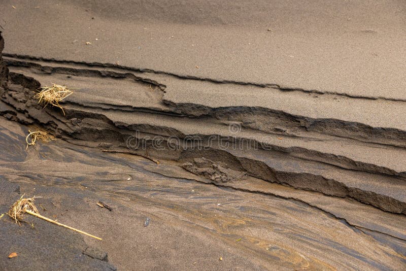 Sand Texture, Black, Atlantic Ocean, Azores Islands Stock Image - Image ...