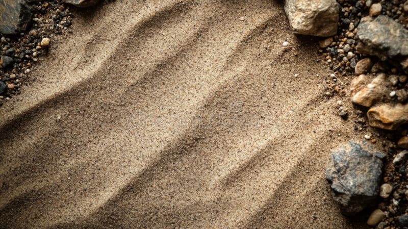 Sand Texture Framed by Small Rocks and Pebbles Stock Illustration ...