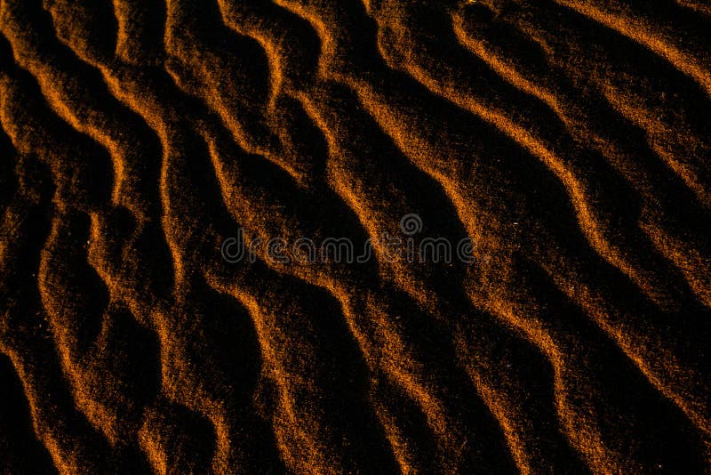 Sand Texture Outlined by the Wind. Wavy Shapes of Light and Shadow ...