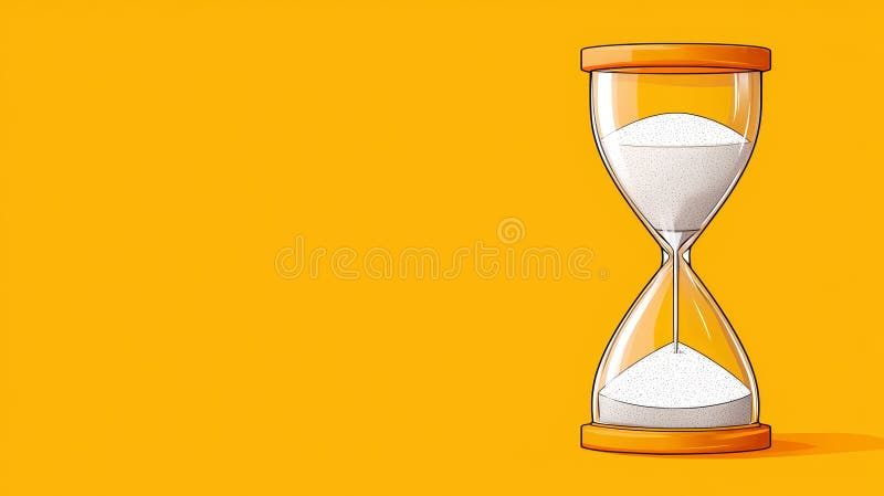Sand Timer on Bright Yellow Background with Minimalist Design Stock ...