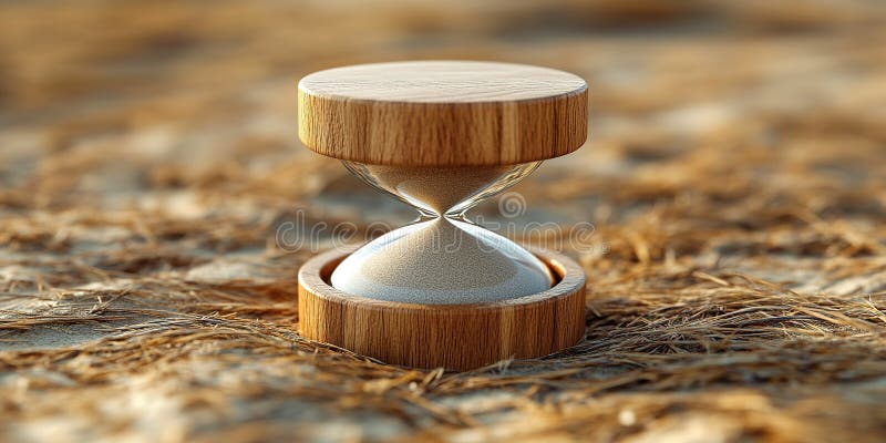 Sand Timer Displays the Passage of Time on a Sandy Surface during ...