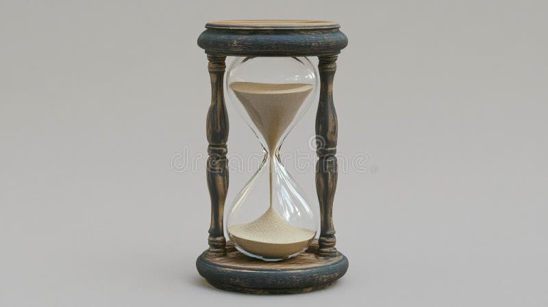 Sand Timer on a Neutral Background Symbolizes the Passage of Time and ...