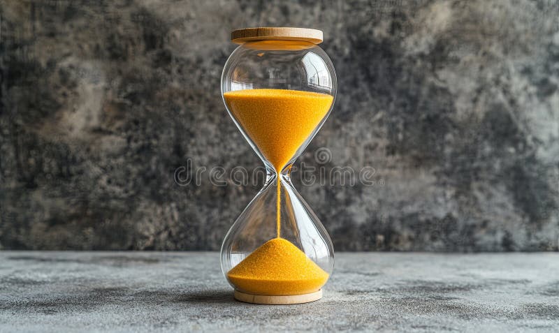 A Sand Timer with Sand in it is Sitting on a Grey Surface. Ai Stock ...