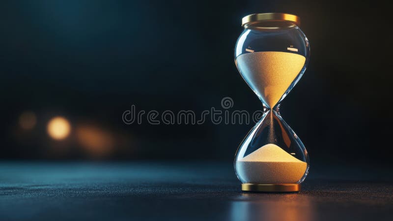 A Sand Timer is Sitting on a Table Stock Illustration - Illustration of ...