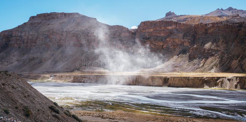 Sand Tornado in River Mountain Canyon Stock Photo - Image of outdoor ...