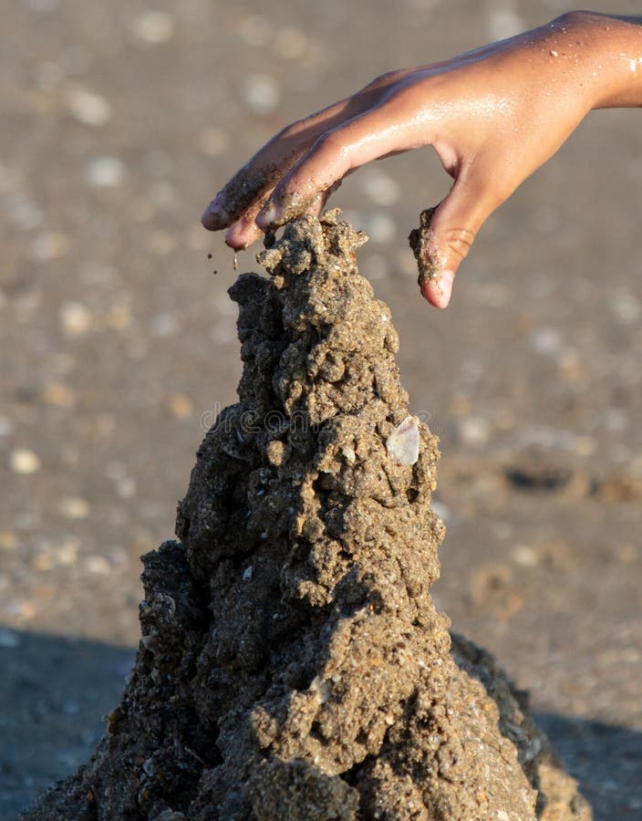 Sand Towers on the Seashore Stock Image - Image of beach, construction ...