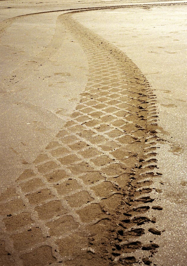Sand track stock photo. Image of sand, machine, coastline - 3583460
