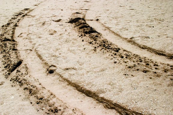 Sand tracks stock image. Image of surface, grain, beach - 2821999