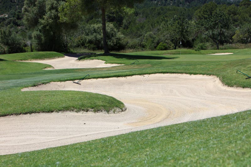 Sand Trap or Bunker on a Golf Course Stock Image - Image of fitness ...