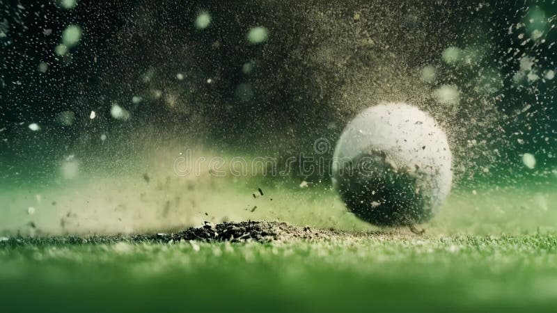 Golf Ball Landing in Sand Trap Slow Motion Sequence Stock Footage ...