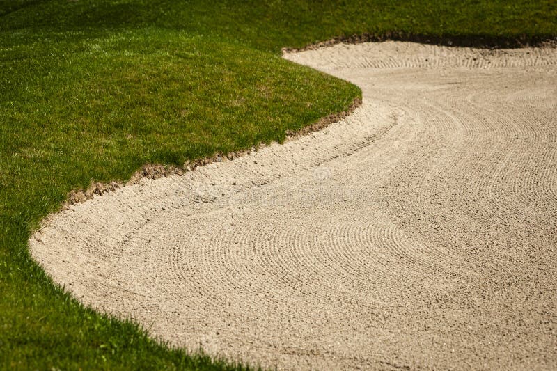 A Sand Trap on a Golf Course Stock Photo - Image of competition ...