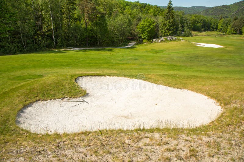 Sand Trap in a Golf Course Sand Bunkers Heart Shape Stock Photo - Image ...