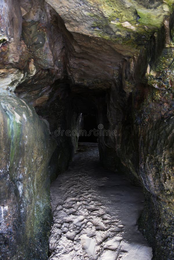 Sand Tunnel Leading through To Mysterious Cavern Stock Image - Image of ...