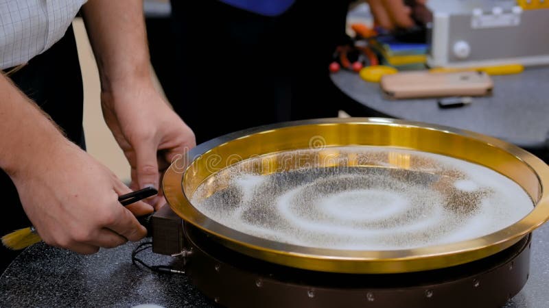 Sand vibration pattern stock video. Video of influence - 142319265