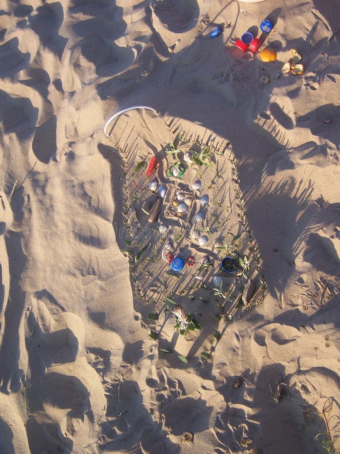 Sand Village from Plastic Trash and Shells Stock Photo - Image of ...