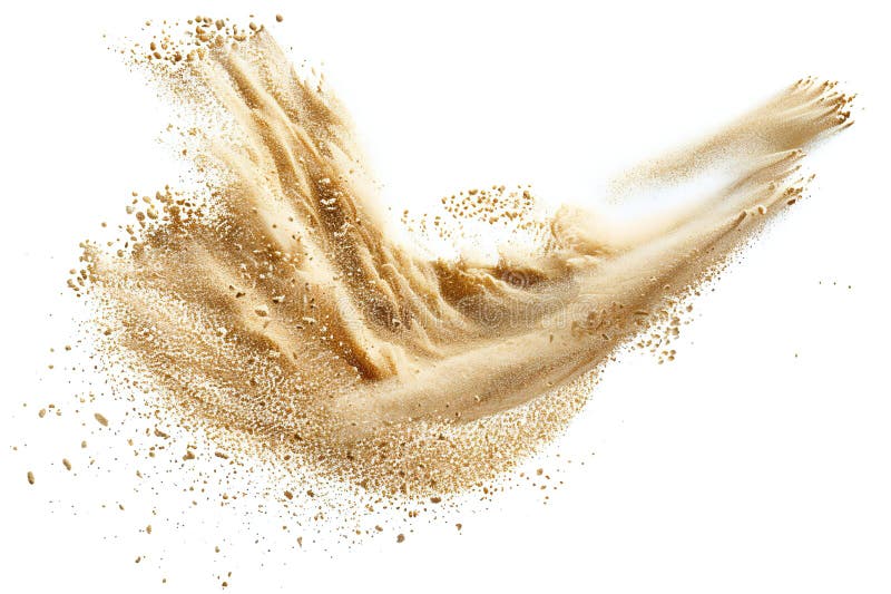 Sand Waves Isolated on a White Background, in a Top View. an Abstract ...