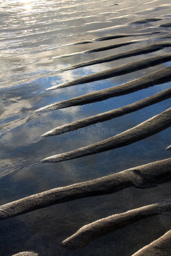 Sand Waves in Shallow Water Stock Image - Image of nature, abstract ...