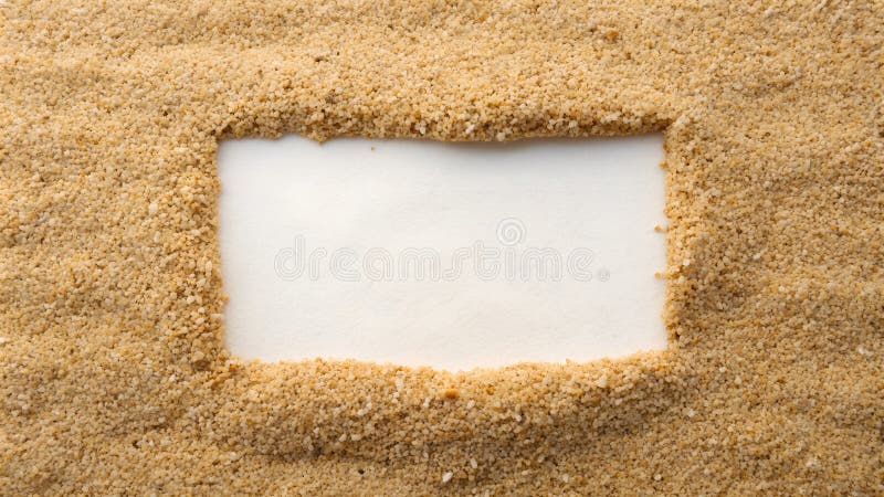 Sand on White Paper. Leave Rectangle Space for Text in the Middle of ...