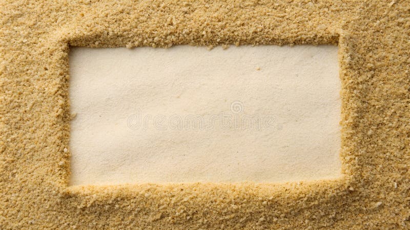 Sand on White Paper. Leave Rectangle Space for Text in the Middle of ...