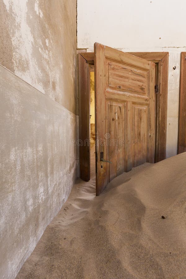 Sand and wooden door stock photo. Image of wooden, luderitz - 88805326