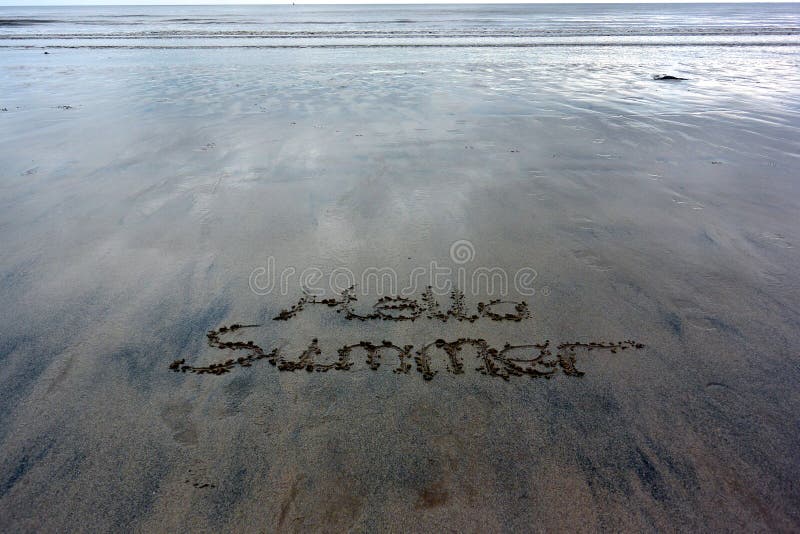Sand Wrirting stock photo. Image of symbol, text, written - 52405312