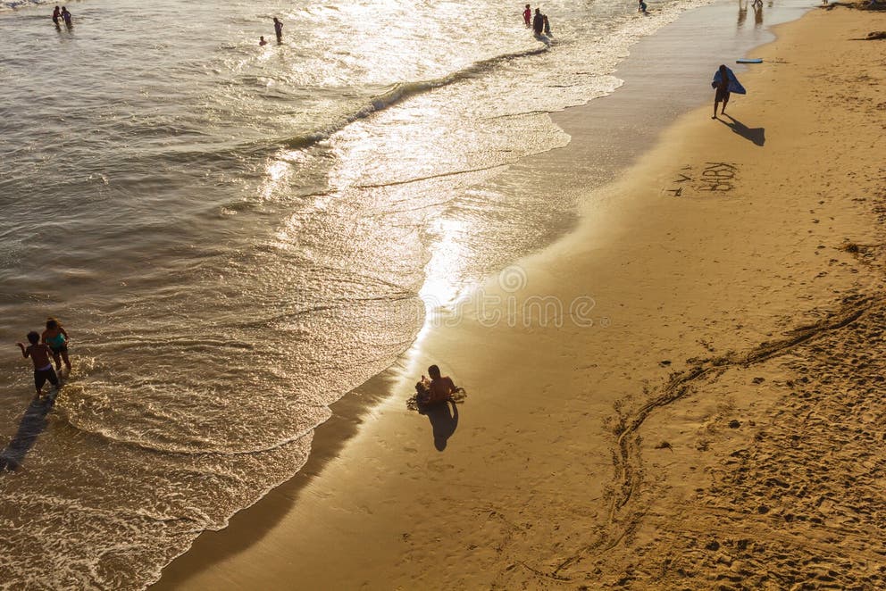 Sand Writing on Santa Monica Beach Editorial Photography - Image of ...