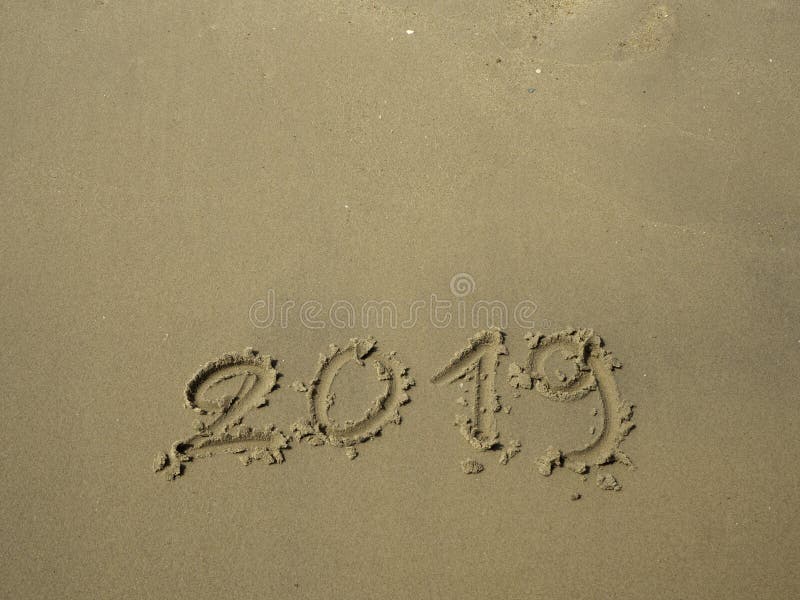 Sand Written Numbers on Beach Stock Image - Image of abstract, travel ...