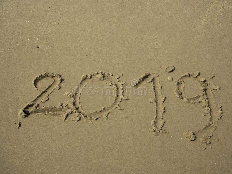 Sand Written Numbers on Beach Stock Image - Image of beach, tourism ...