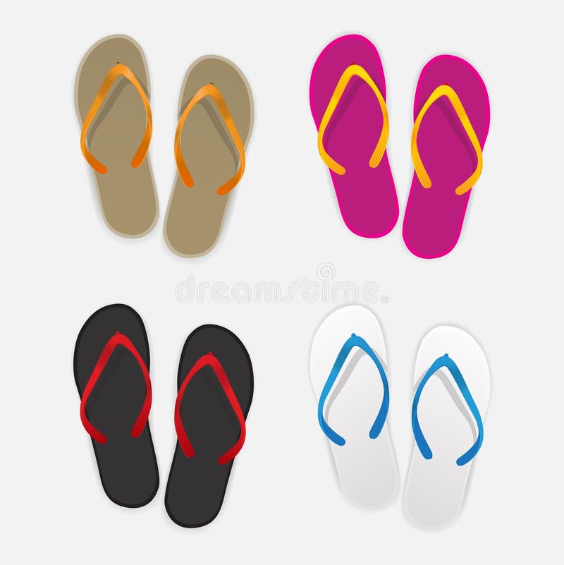 Sandal Color Set on White Background Stock Vector - Illustration of ...