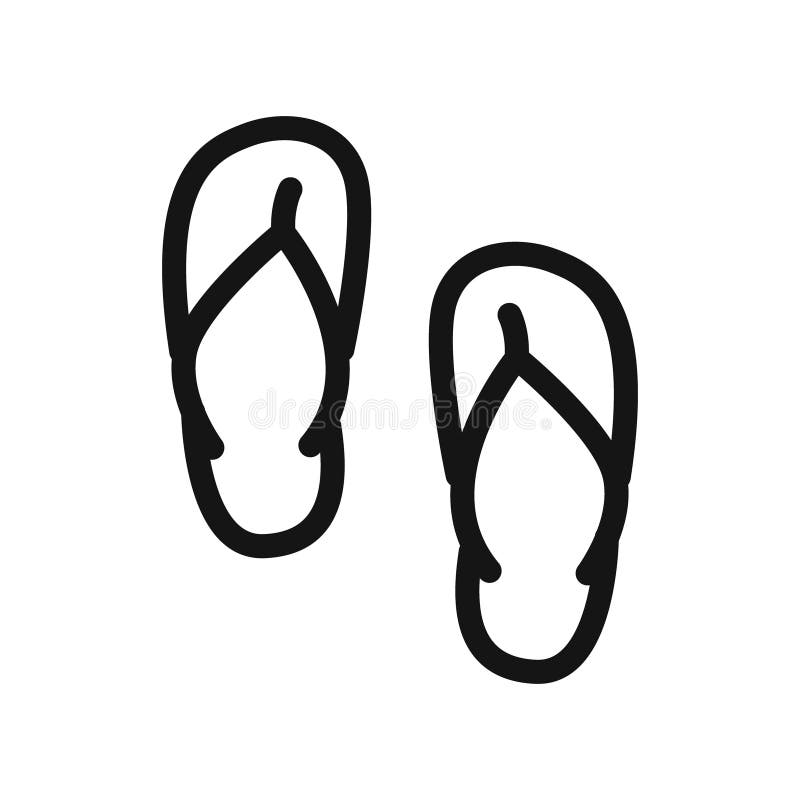 Sandals Icon Linear Vector Graphics Sign Stock Vector - Illustration of ...