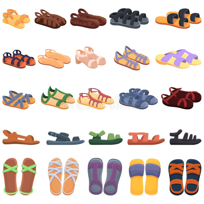 Female Sandals Icon, Cartoon Style Stock Vector - Illustration of ...