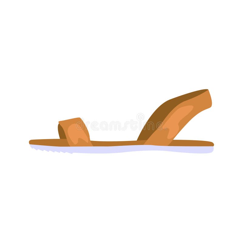 Sandals Illustration in Color Cartoon Style. Editable Vector Graphic ...