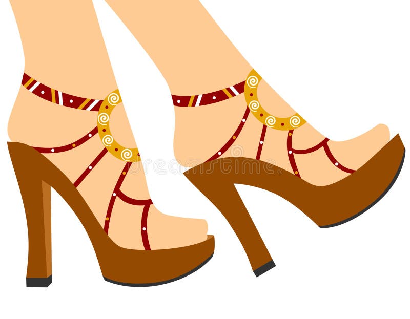 The sandals stock vector. Illustration of sandals, accessories - 58417930