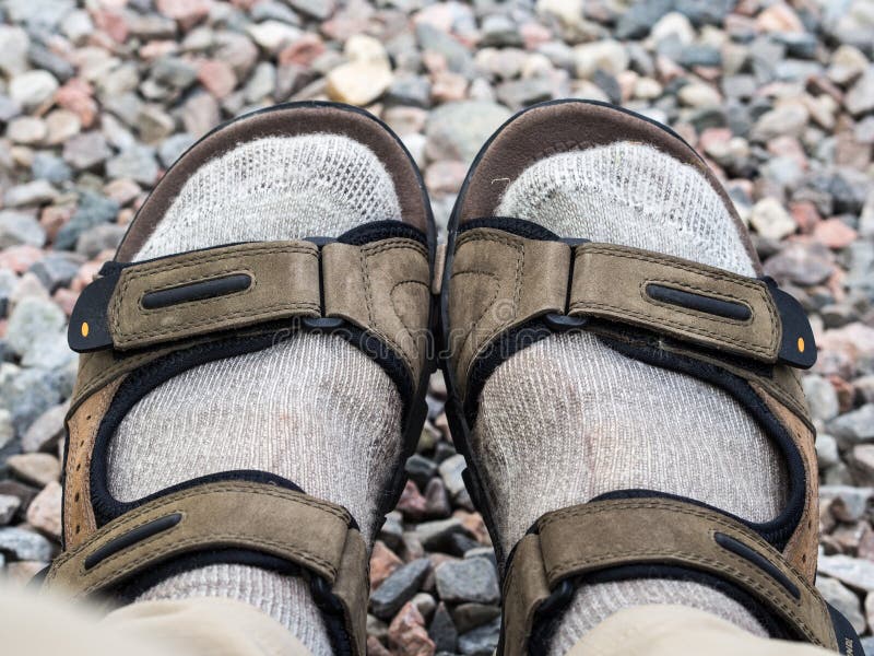 Dirty feet in sandals stock image. Image of horizontal - 42515745