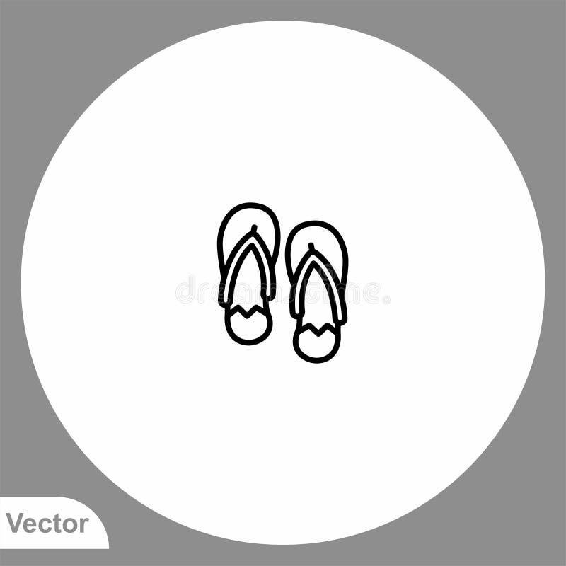 Sandals Vector Icon Sign Symbol Stock Illustration - Illustration of ...