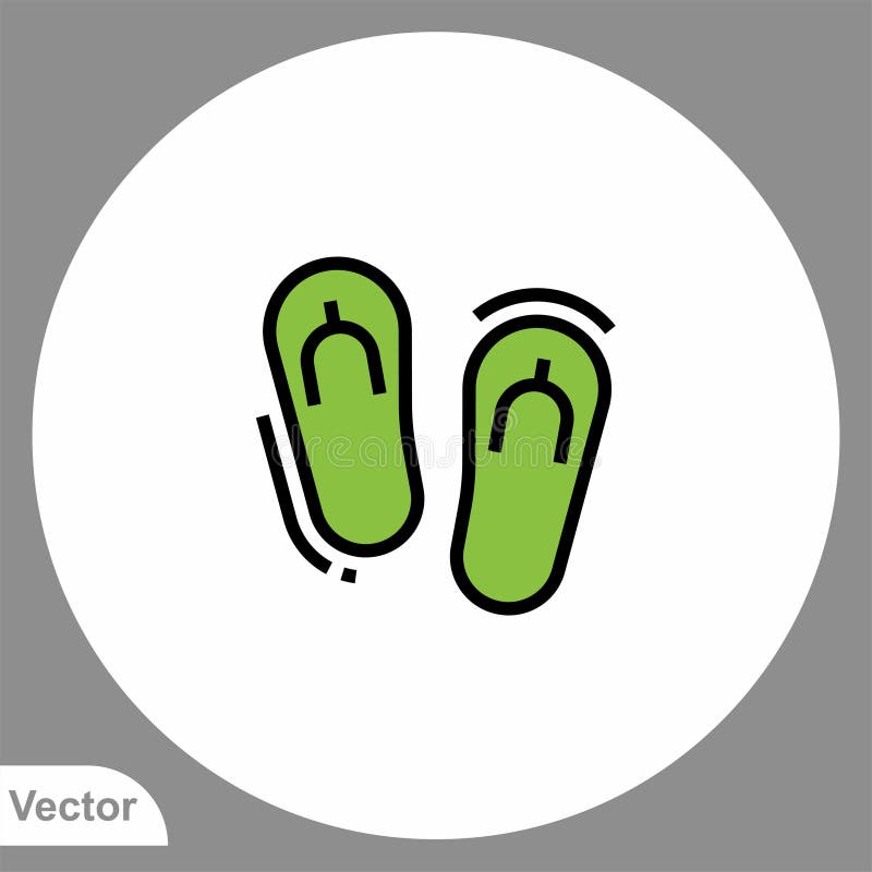 Sandals Vector Icon Sign Symbol Stock Illustration - Illustration of ...