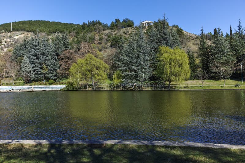SANDANSKI, BULGARIA - APRIL 4, 2018: Spring View of Lake in Park in ...