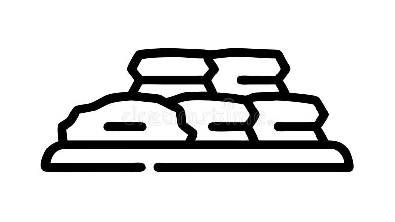 Sandbags Defense Barrier Icon , Vector Design Generative AI Stock ...