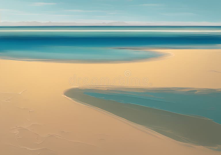 Sandbar, Generative AI Illustration Stock Illustration - Illustration ...