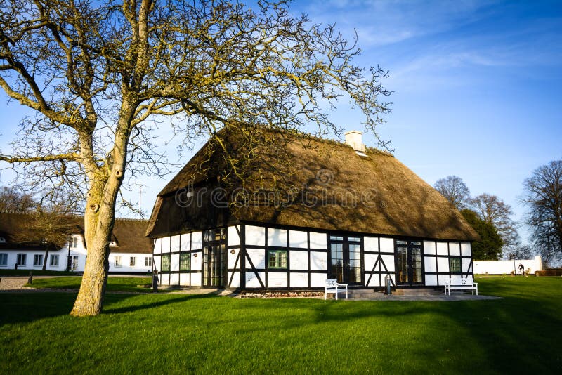Sandbjerg, Denmark stock photo. Image of thatched, travel - 91469580