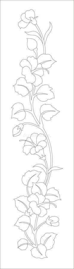 Sandblasting Glass Floral Flower Design Vector Stock Vector ...